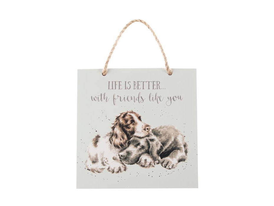 Wrendale Plaque - Life is Better With Friends / Dogs | The Chinashop®
