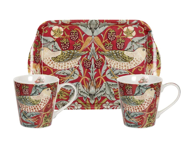 Spode Morris & Co Mug & Tray Set - Strawberry Thief/Crimson – The ...